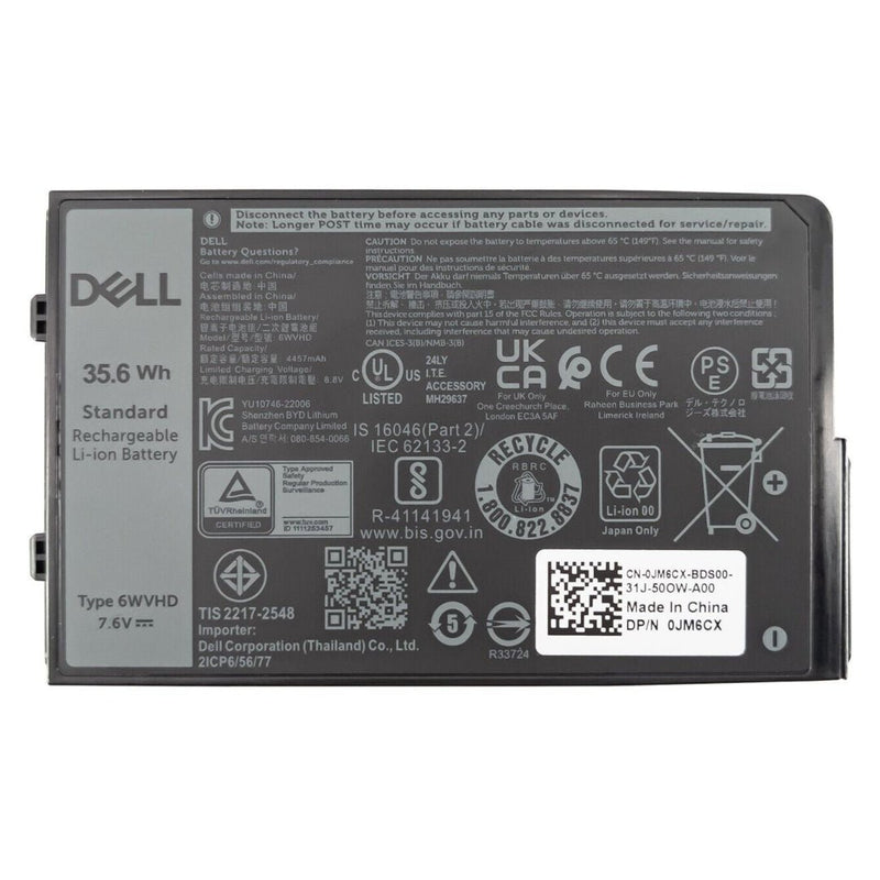DELL Latitude 7230 Rugged Replacement Battery - 0JM6CX – Rugged Books Inc.